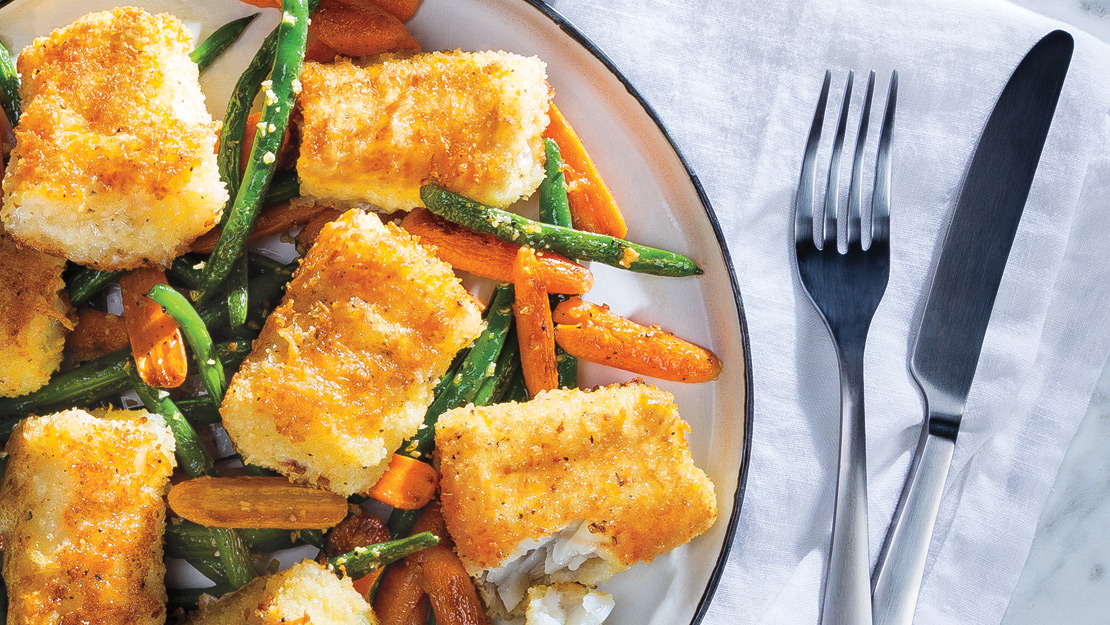 Crunchy Parmesan Cod with Garlic Roasted Veggies - Recipe from Price ...